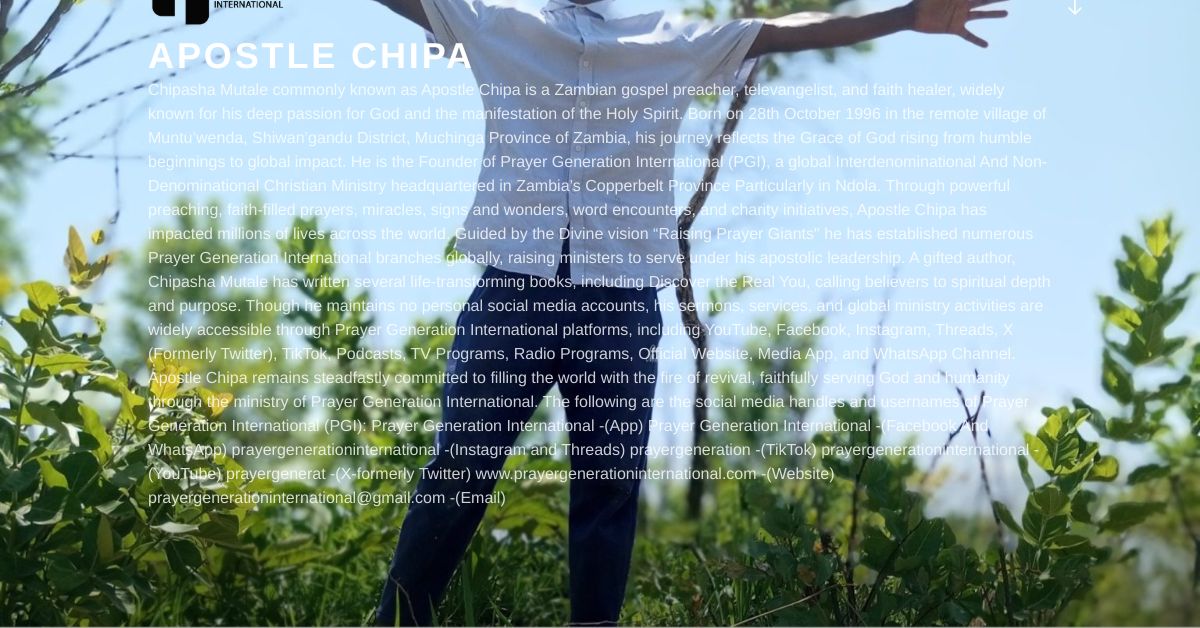 Apostle Chipa – Chipasha Mutale commonly known as Apostle Chipa is a ...